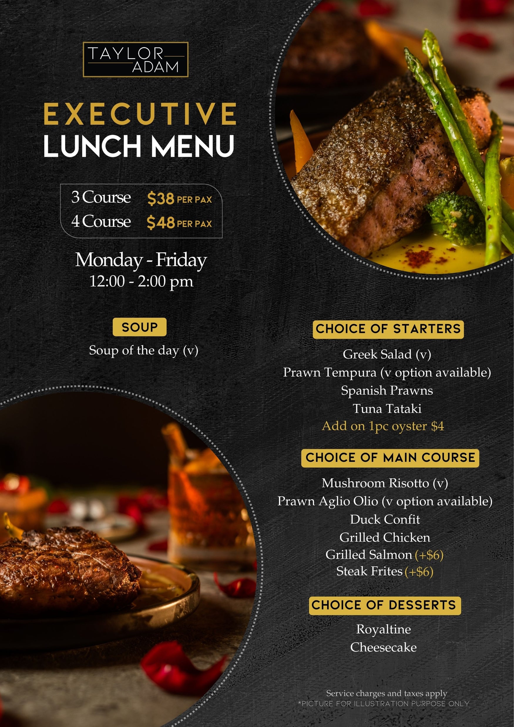 Executive Lunch Menu: Taylor Adam Singapore